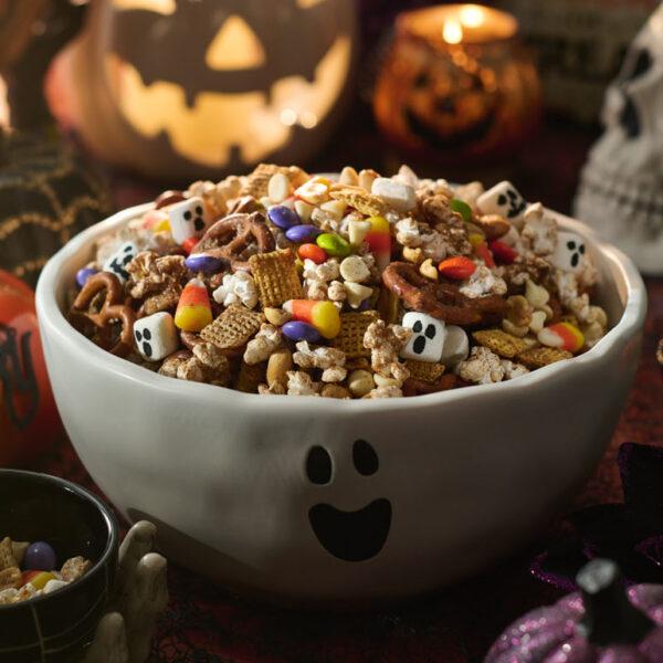 Ghoulishly Good Pumpkin Spice Snack Mix - The Real Kitchen