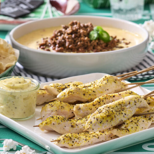 The Tailgate Combo: Chorizo Queso Dip and Tailgate Chicken Skewers ...