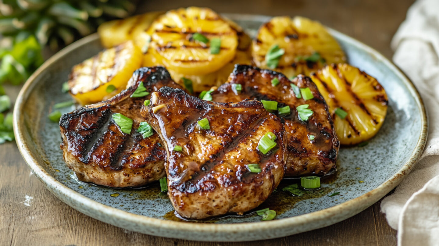 Grilled Pork Chops with Pineapple - The Real Kitchen