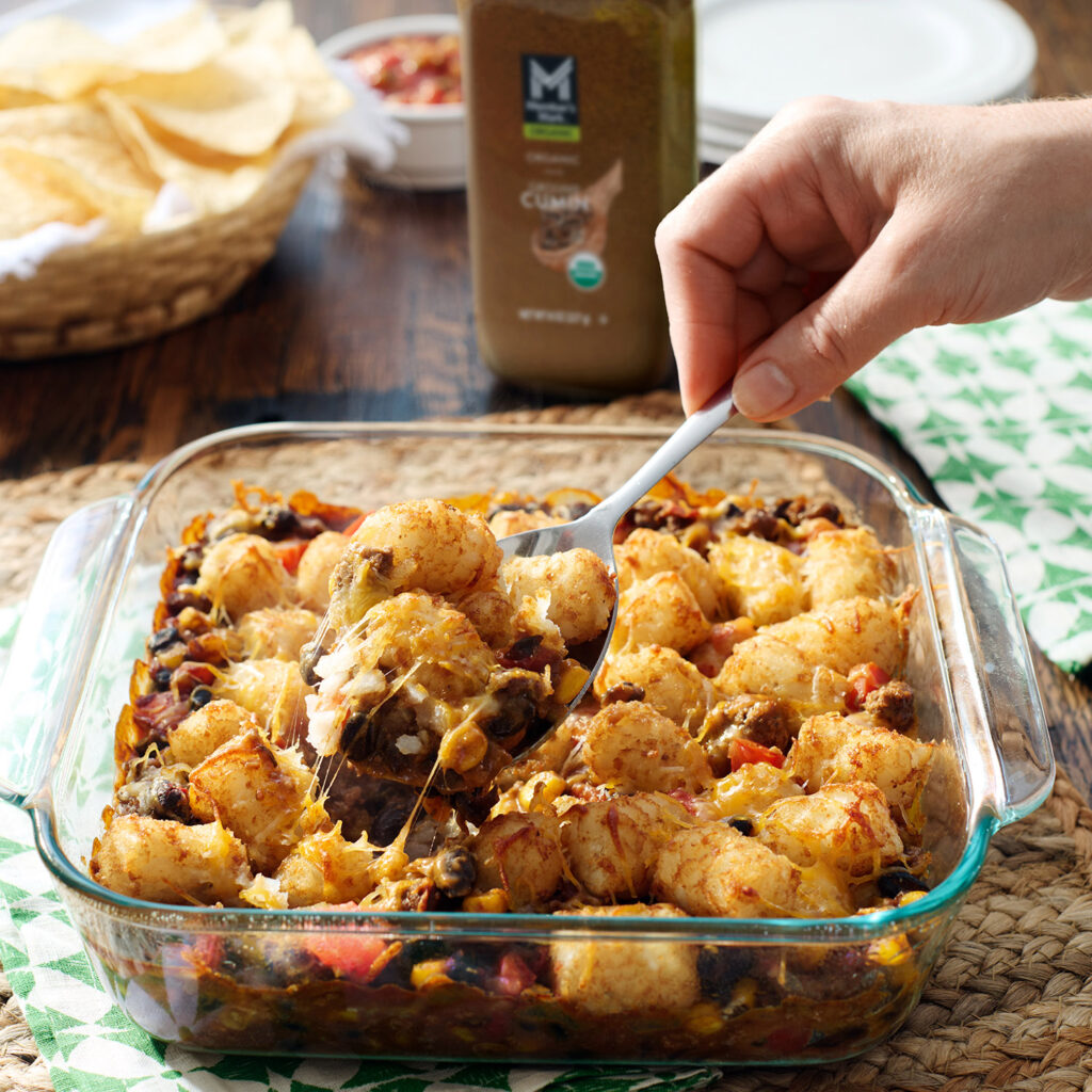 Skillet Taco Tot Hot Dish - The Real Kitchen